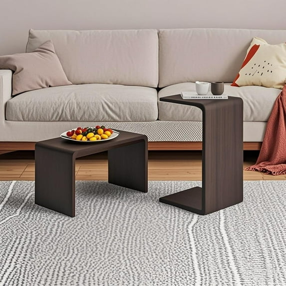 C-Shaped End Table, Sofa Side Table, Pure Solid Wood Sofa Table ...