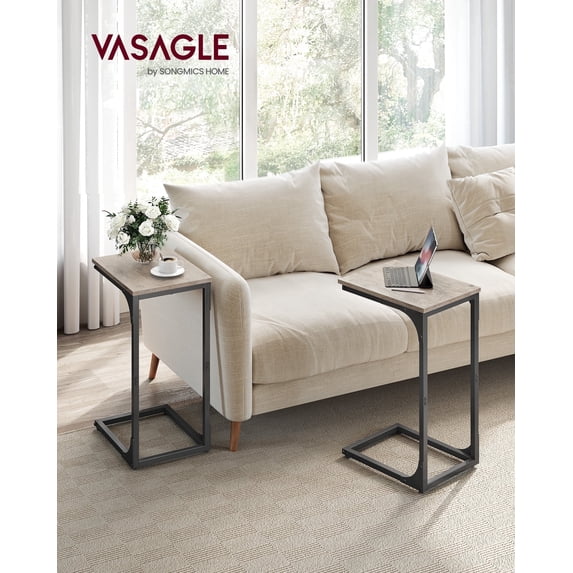 VASAGLE C-Shaped End Table Set of 2, Small Side Table for Couch, Sofa ...
