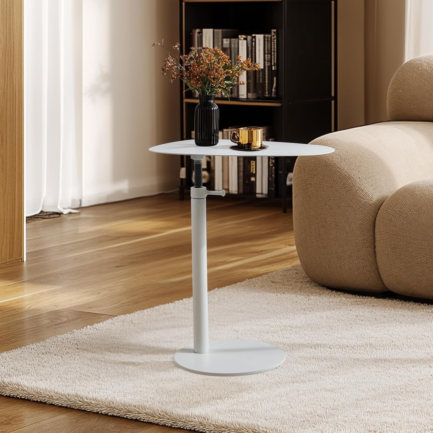 C Shaped End Table,Tray Metal Sofa Side Table, Accent Coffee Table ...