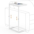 C Shaped End Table White (1 Pack) Ordinary Adjustable Height For Small ...