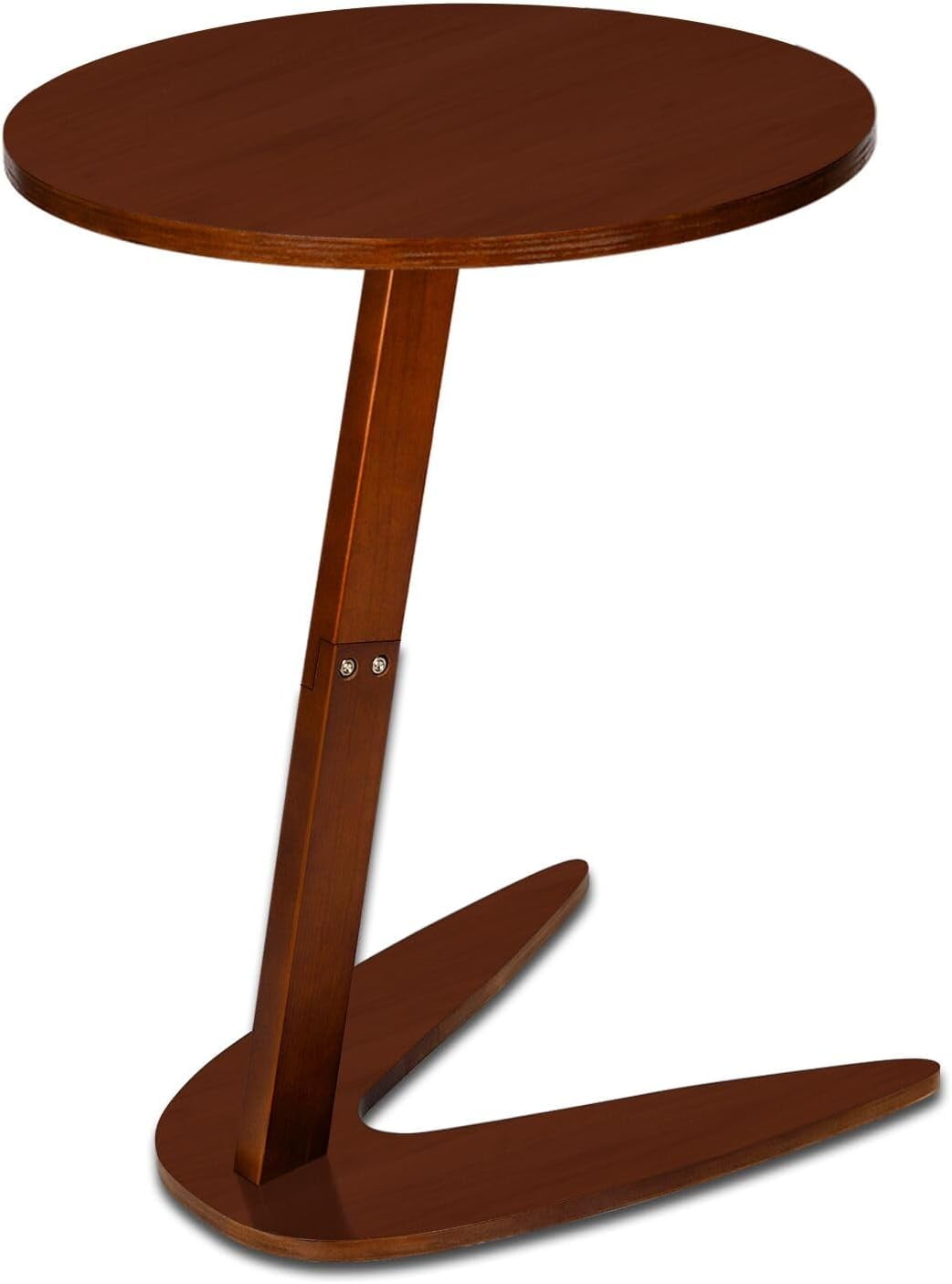 C-Shaped End Table, Wood Couch Side Table for Snack, Coffee, Sofa TV ...