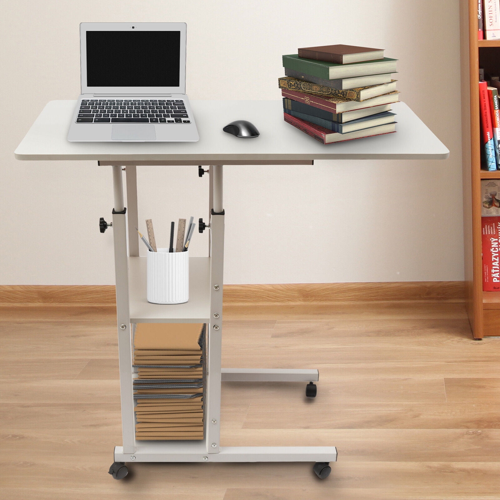 C Shaped Height Adjustable Chair Side Table TV Tray Laptop Desk Sofa ...