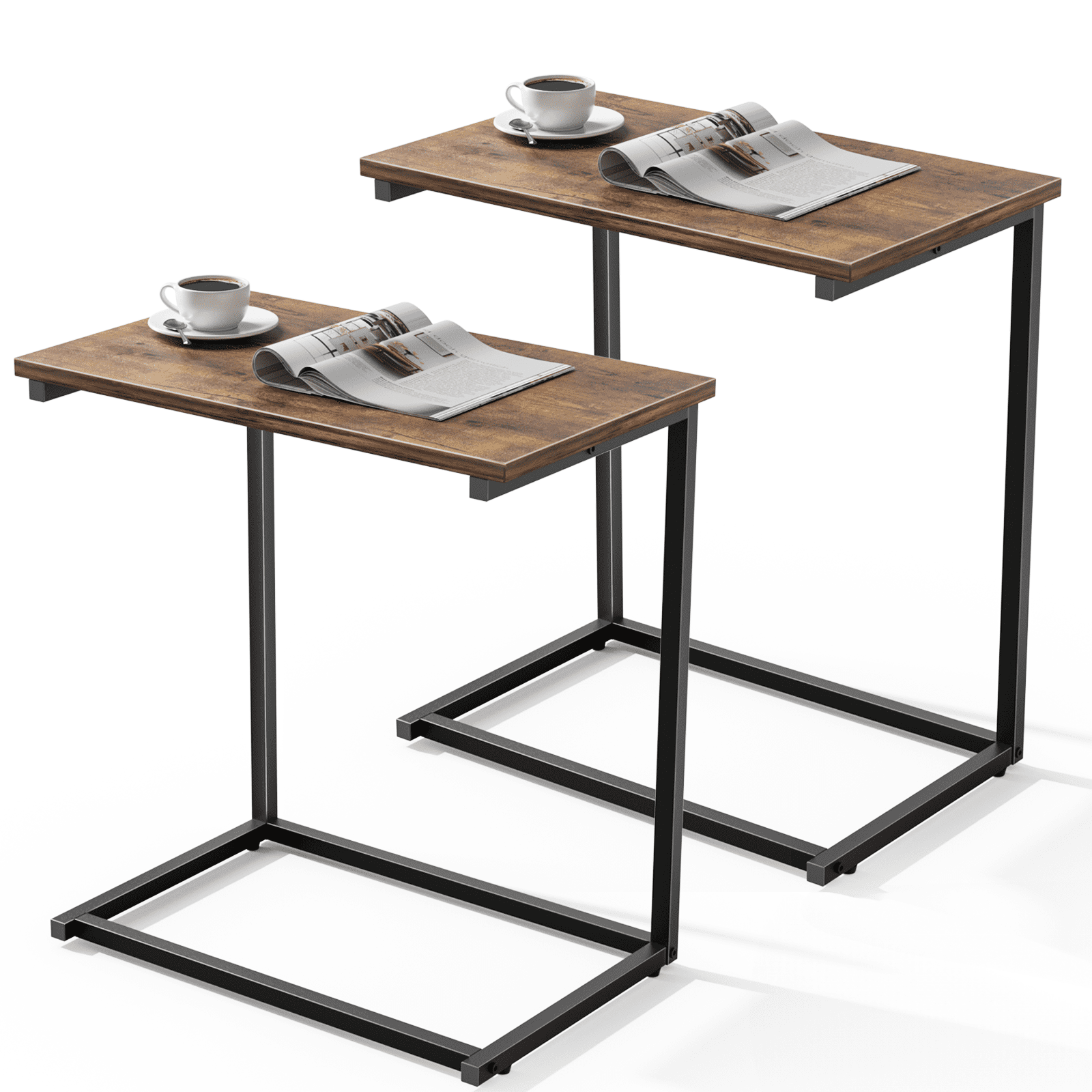 C Shaped Metal Sofa Side End Table Side Table TV Tray Table for Sofa ...