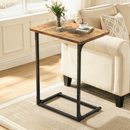 Gymax 2-Tier Sofa End Table with Storage Shelf for Slender Living Room ...