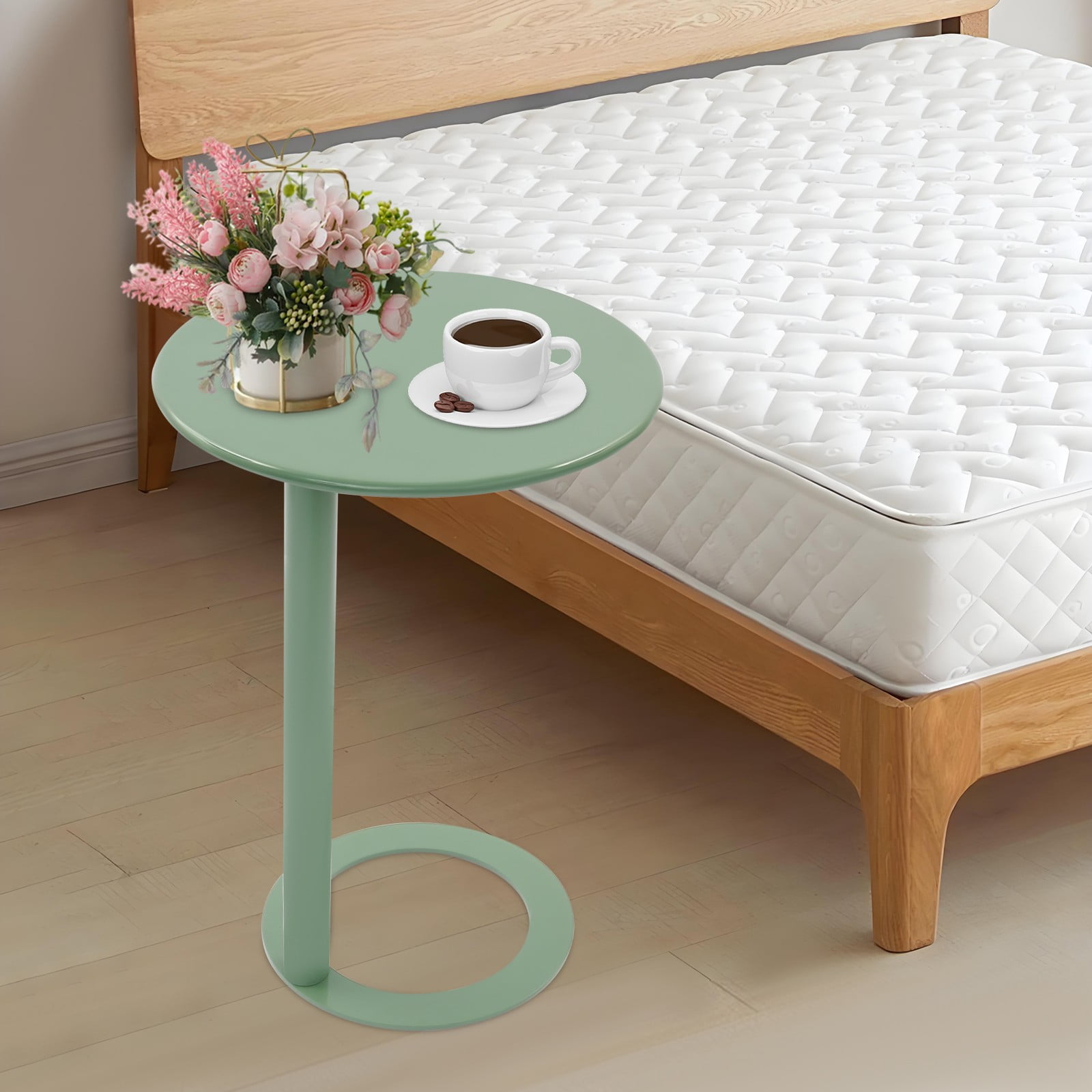 C-Shaped Round Side Coffee Table, C-Shaped Side Table with O-Shaped ...