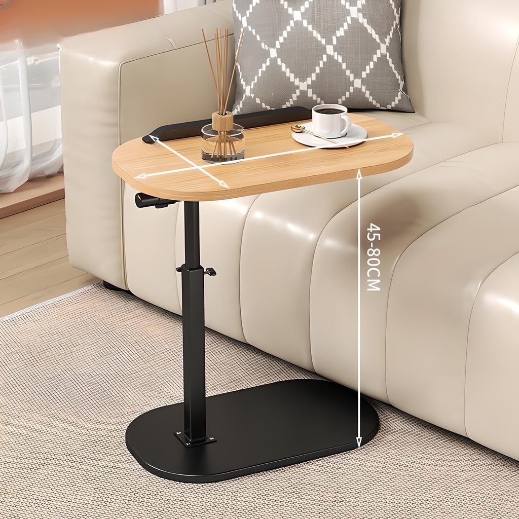 C-Shaped Side Table, 19.69*12.99 inch Reversible & Adjustable Height End Table, Log - Walmart.com