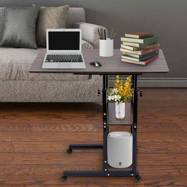 C-Shaped Side Table 3-Tier End Table Height Adjustable C Table with ...
