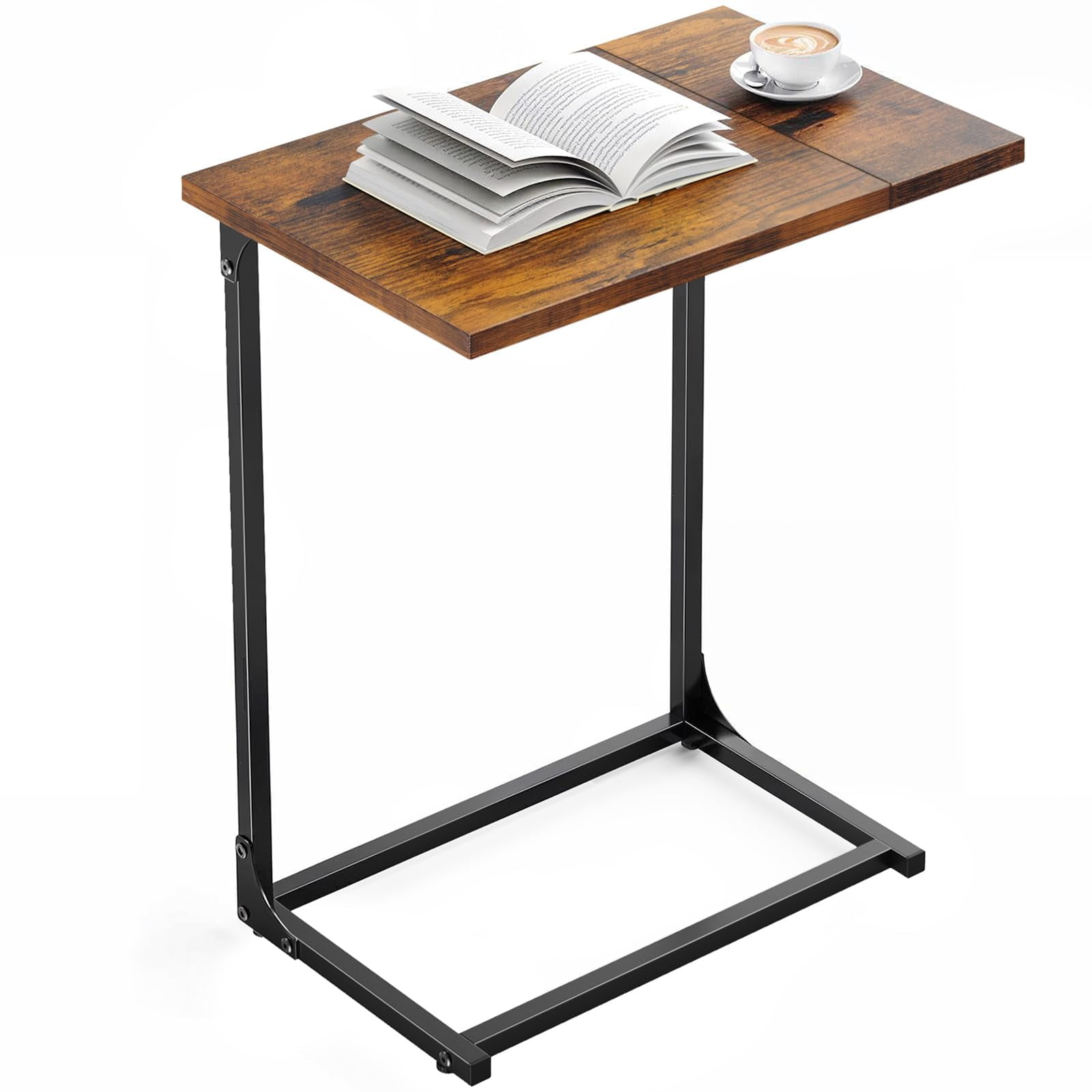 C-Table for Living Room Sofa, Spacious Side Table with Metal Frame ...