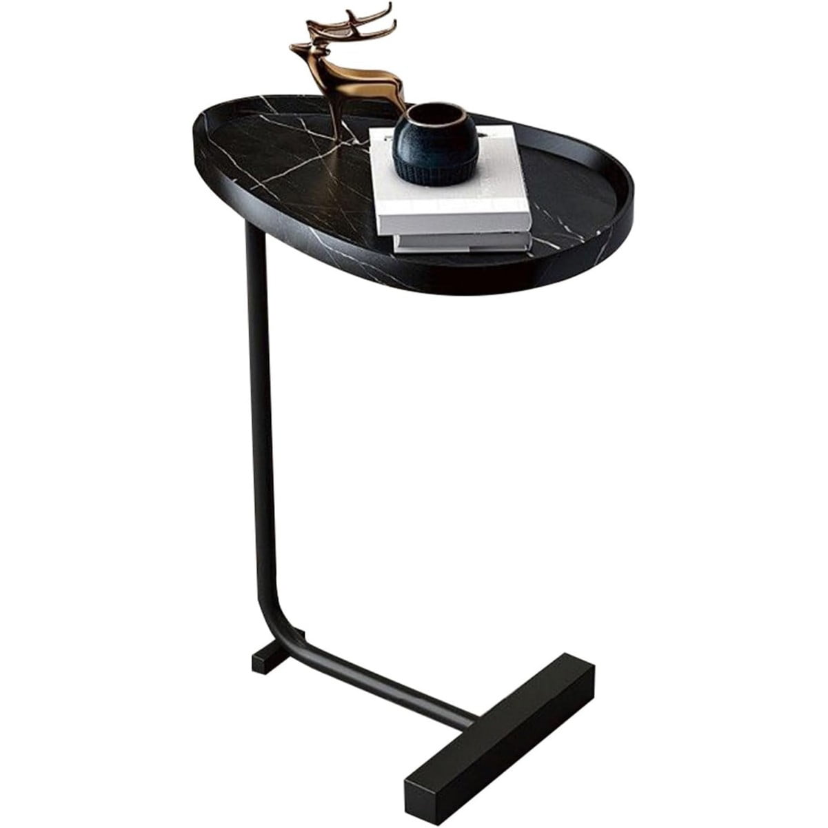 C-Shaped Side Table for Small Space Narrow Small End Table Living Room ...