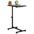 C-Shaped Side Table with Adjustable Height - Black Round Corner End ...