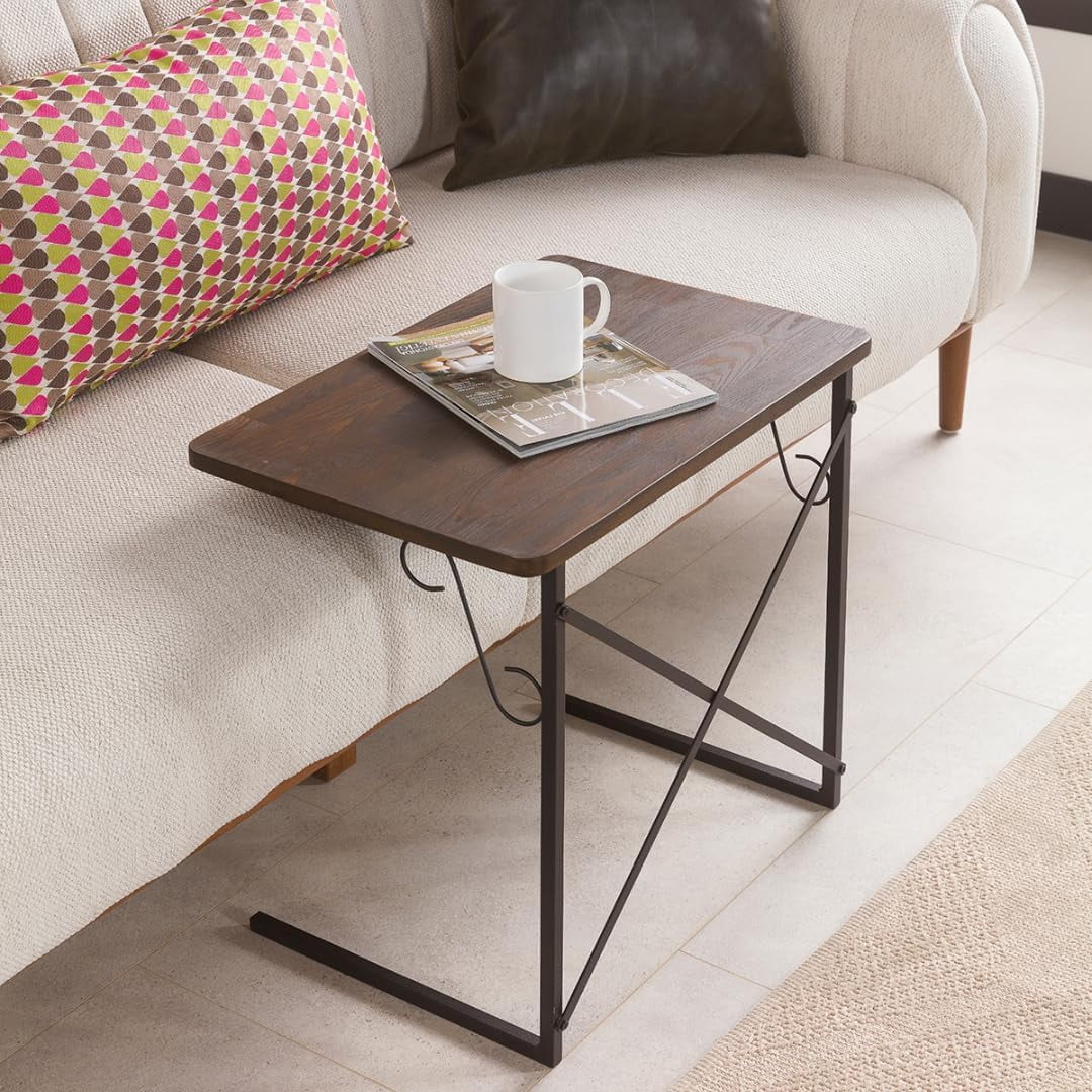C-Shaped Solid Wood End Table, Side Table for Couches, Sofa Tables ...