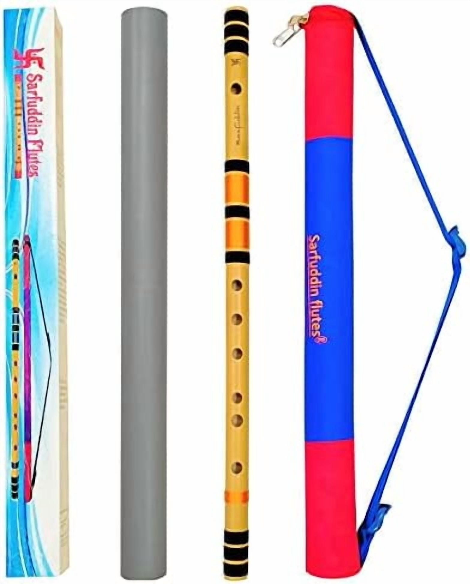 C Sharp Medium Size 18 inches Left Hand Bamboo Flute Bansuri With Carry ...