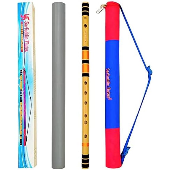 C Sharp Medium Size 18 inches Left Hand Bamboo Flute Bansuri With Carry ...