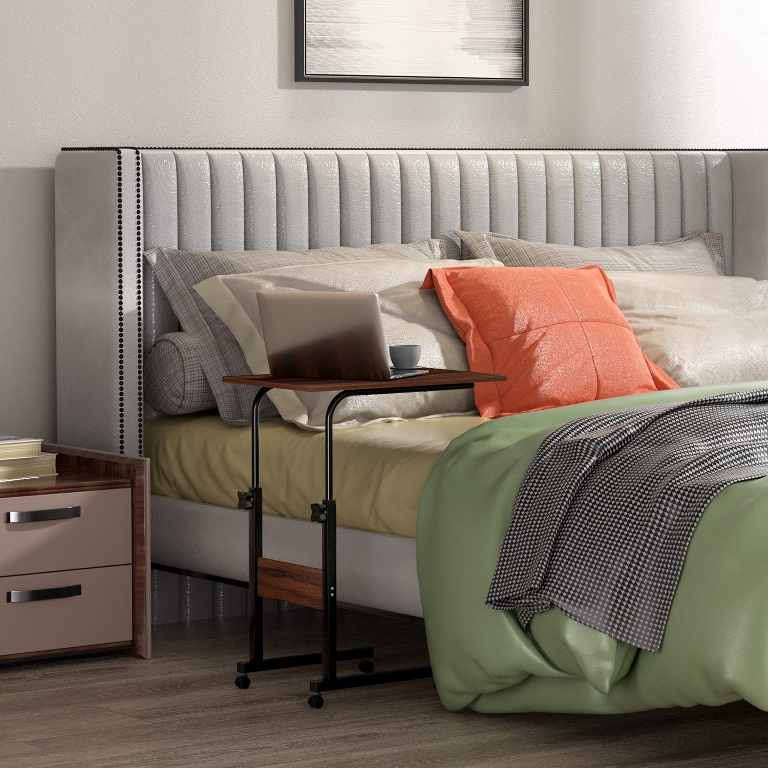 C Side Table Laptop Table Small Slim Snack Side Table for Couch Bed ...