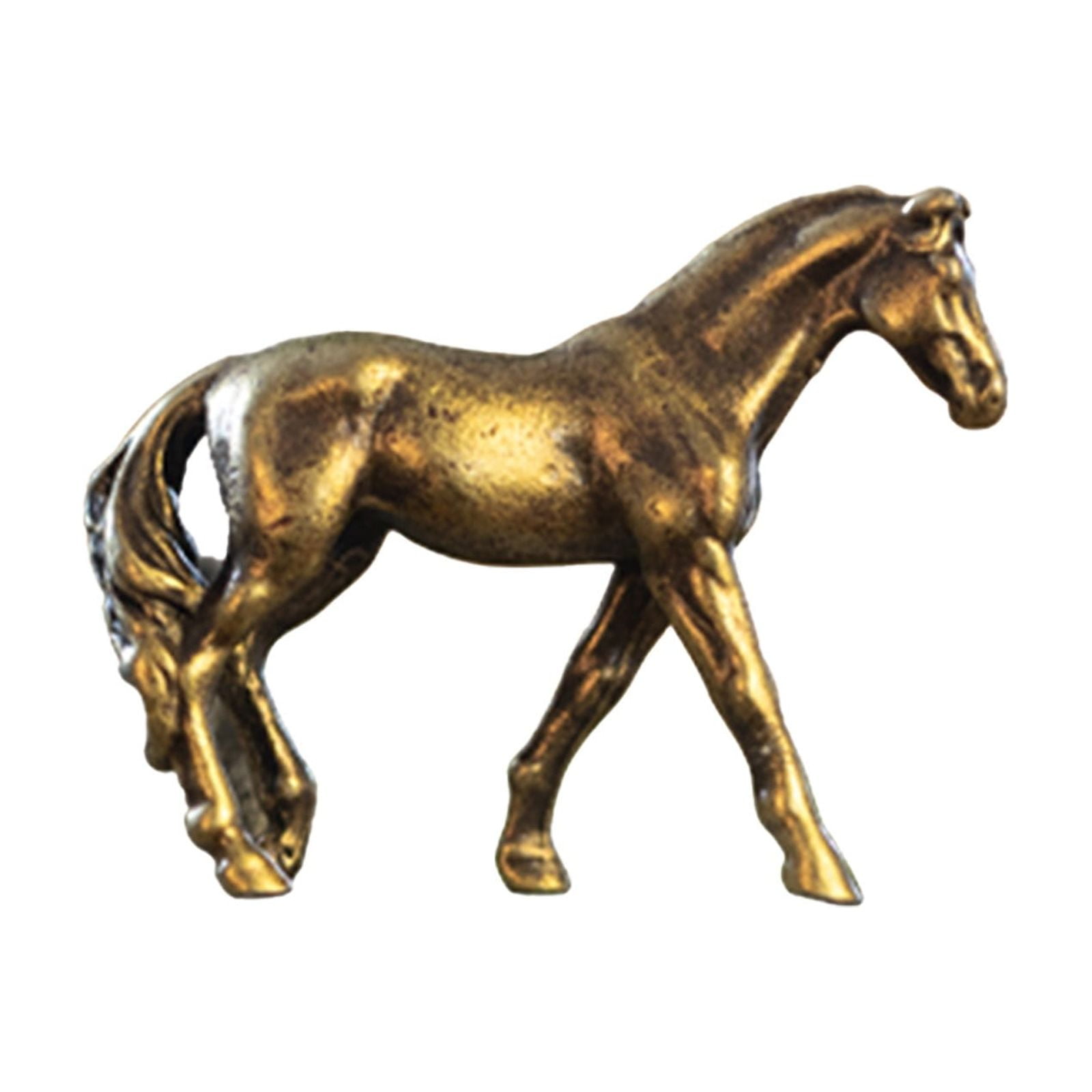 C Small Horse Statue Desktop Decorations Hand Carved Copper Alloy ...