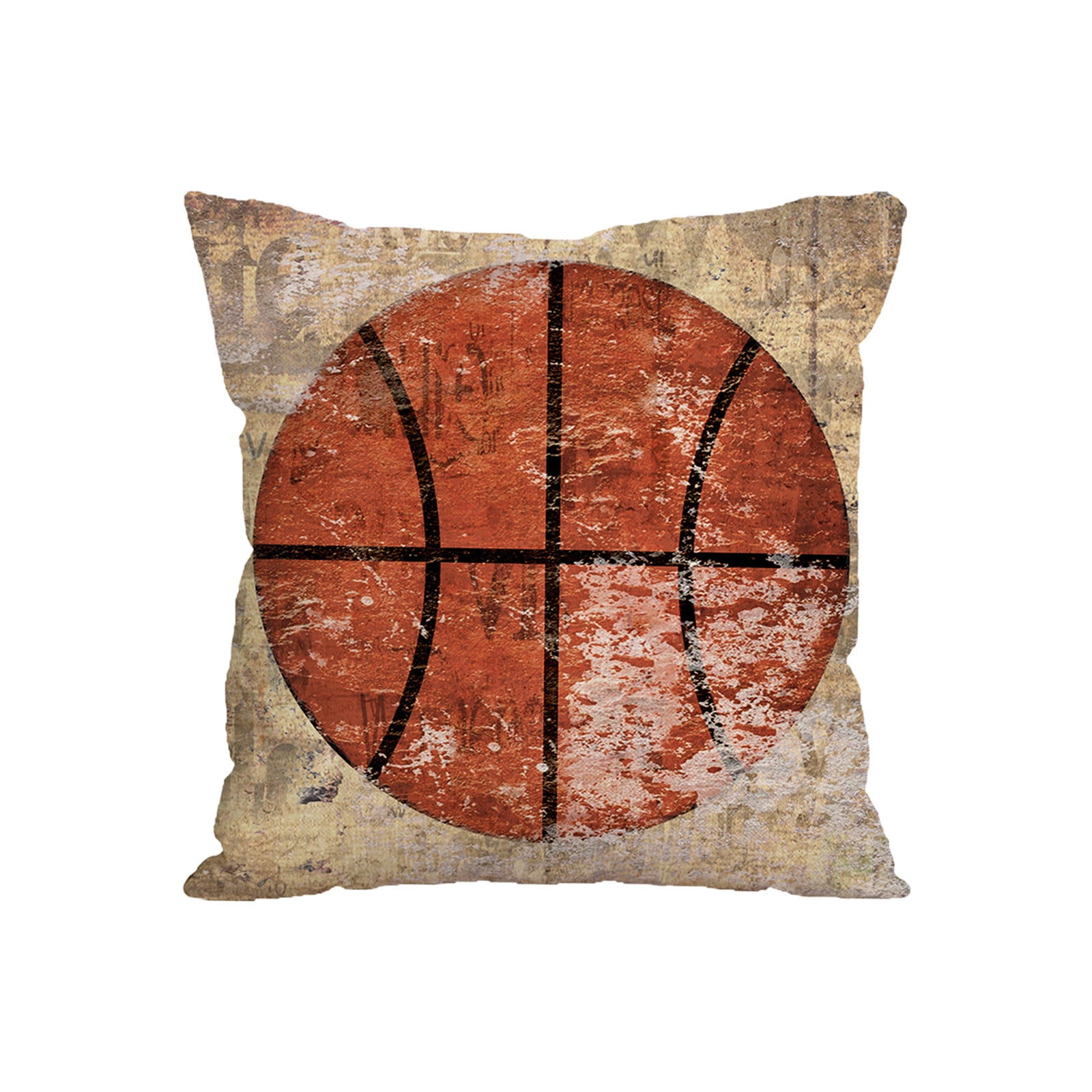 C Sports Basketball Design Linen Pillow Cover 45X45Cm Throw Pillow Case ...