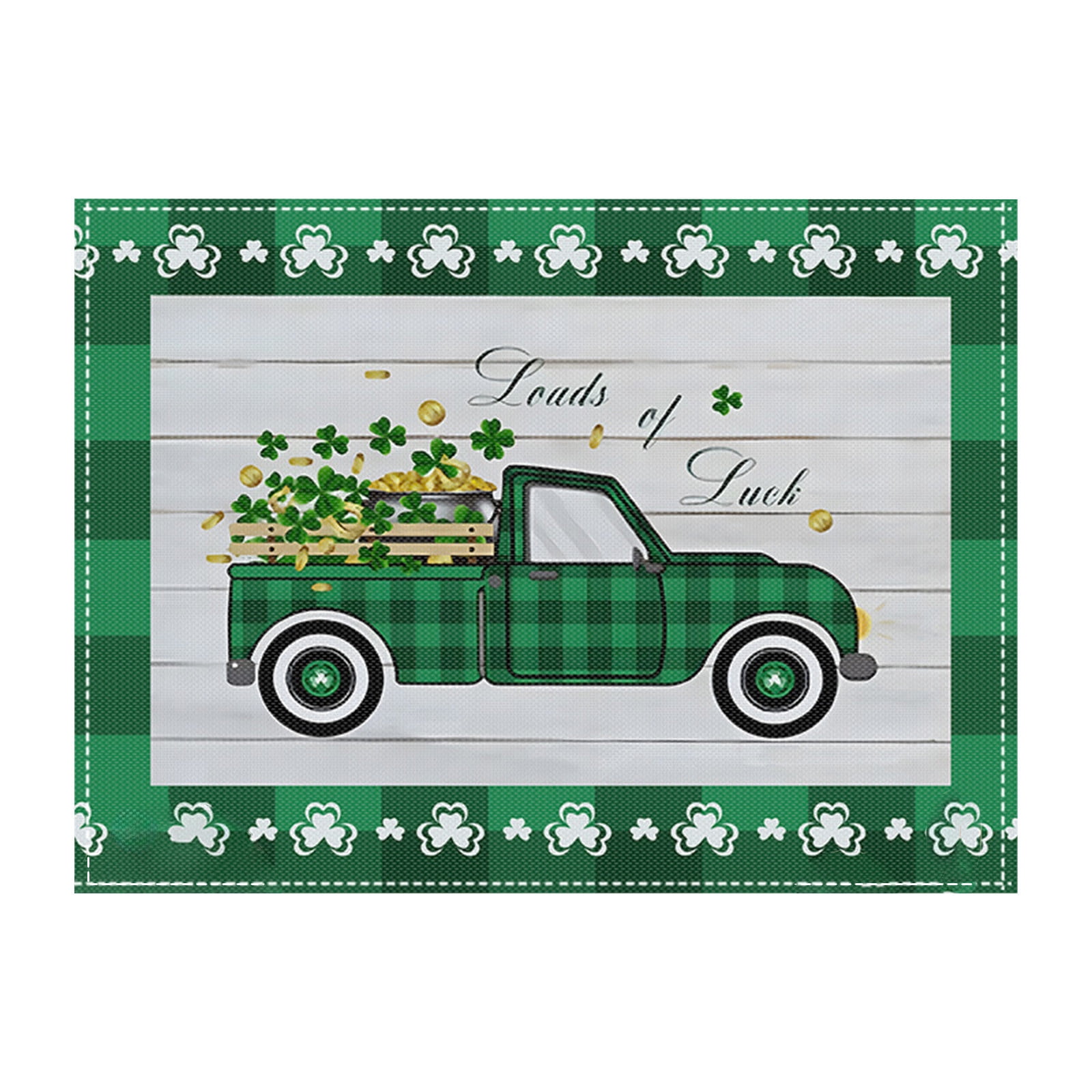C St. Patrick'S Day Themed Flax Placemat For Dining Table Home Decor ...