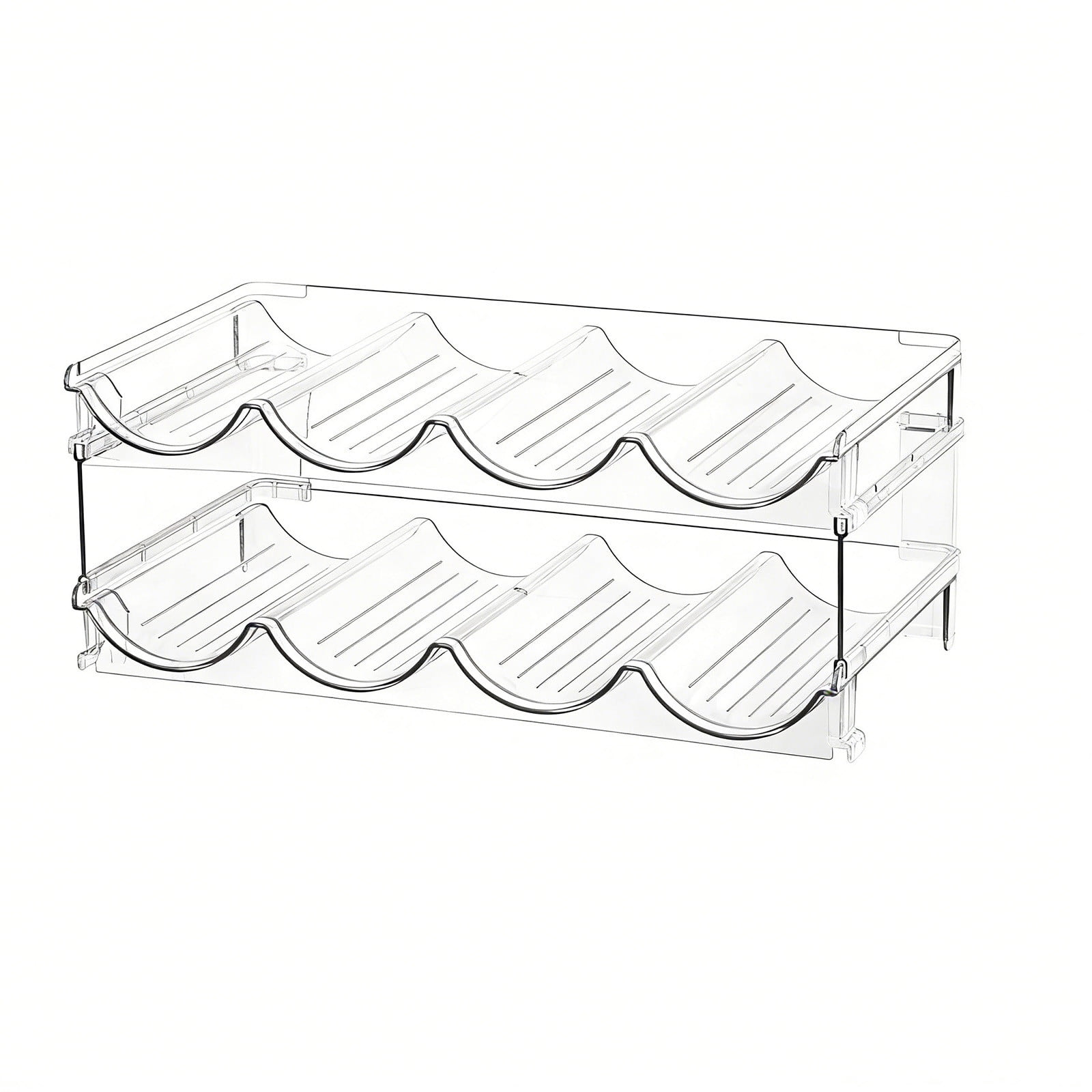 C Stackable Clear 4-Tier Wine Storage Rack Detachable Sections For ...