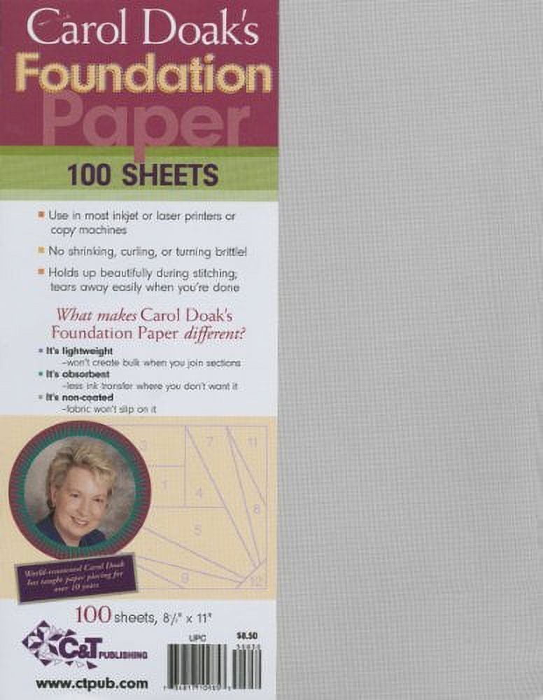 C&T Publishing Carol Doak's Foundation Paper 100/Pkg-8.5"X11" - Walmart.com