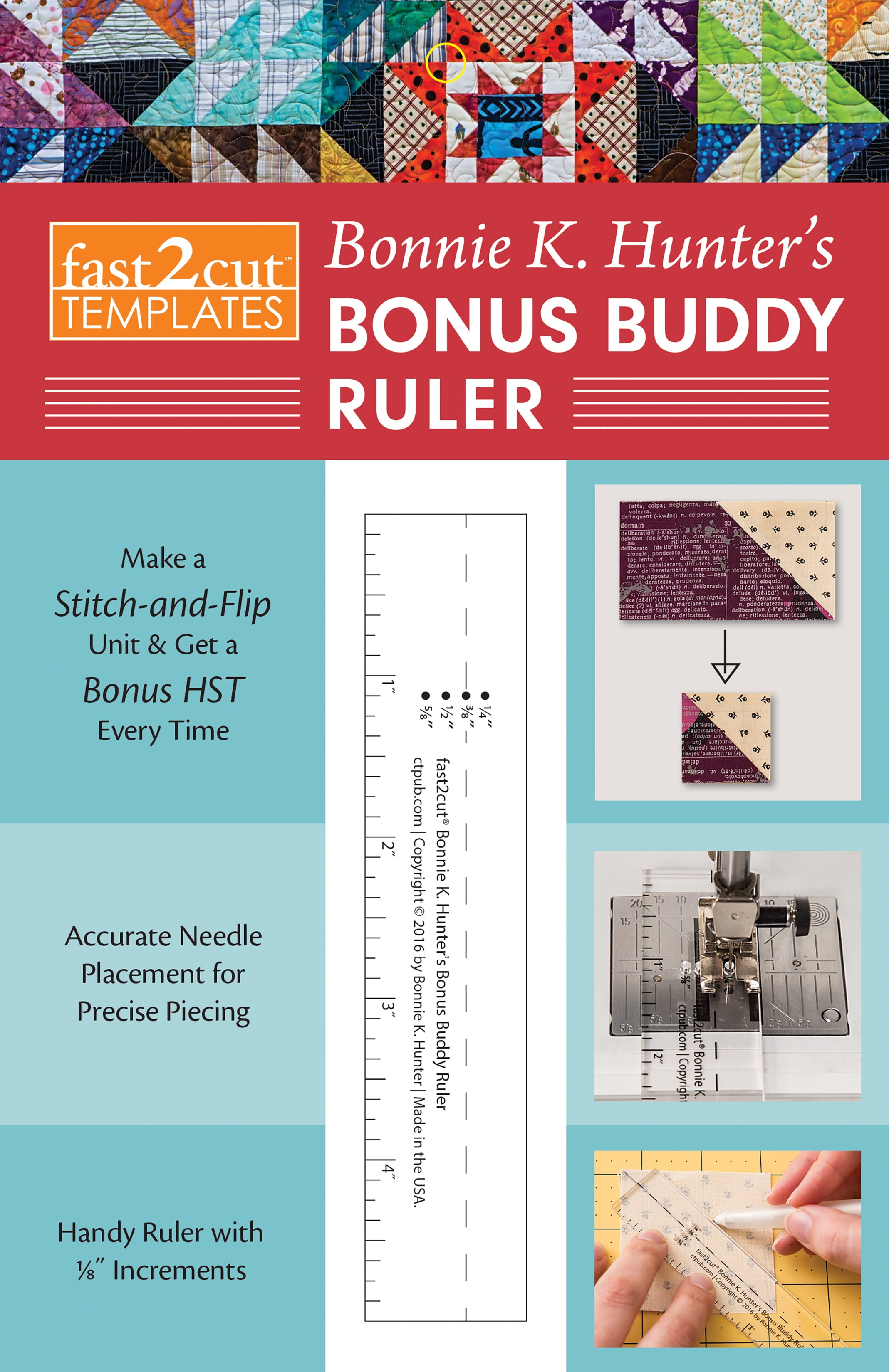 C&T Publishing fast2cut Bonnie K. Hunter's Bonus Buddy Ruler- - Walmart.com