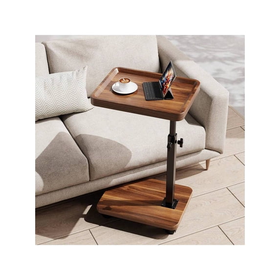 C Table End Table Adjustable Height, 360°Swivel TV For Small Spaces ...