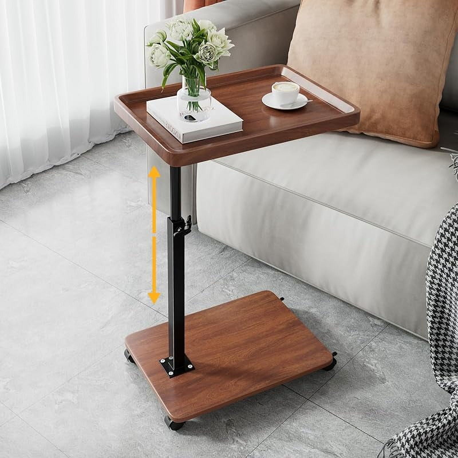 C Table End Table Adjustable Height, 360°Swivel TV Tray Table for Small Spaces, Couch Tables ...