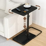 C Table End Table Adjustable Height, 360°Swivel TV Tray Table, Upgraded Metal and Wooden Base to ...