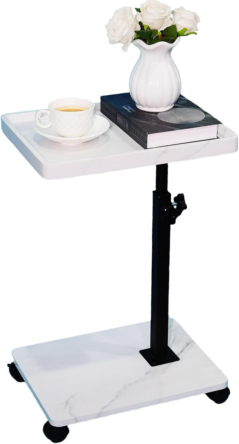 C Table End Table Adjustable Height,C Shaped End for Couch，Snack Tables,360°Swivel TV Tray Sofa ...