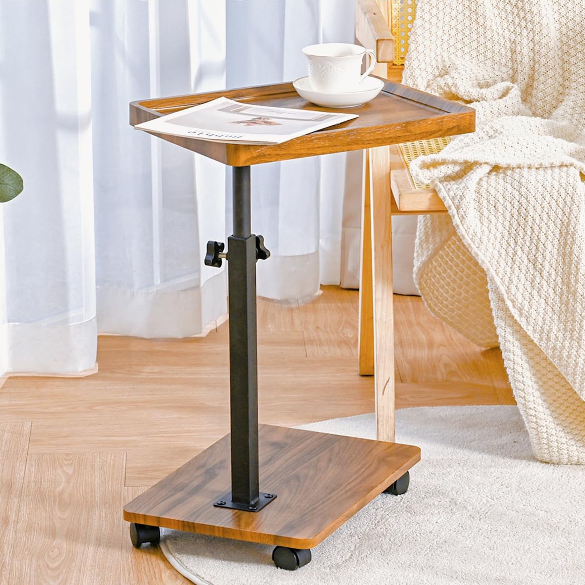 C Table End Table Adjustable Height,C Shaped End for Couch，Snack Tables ...