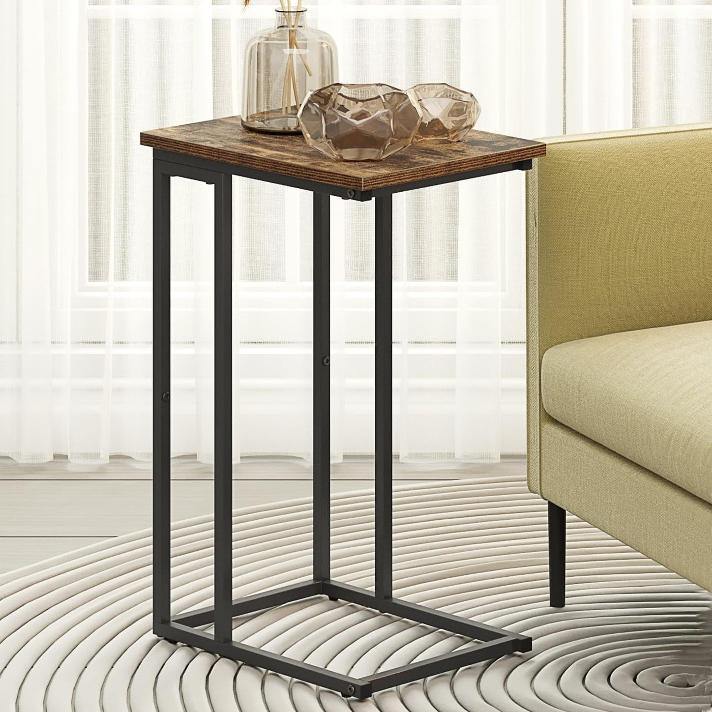 C Table End Table, C Shaped Sofa Side Table, Couch Tables That Slide ...