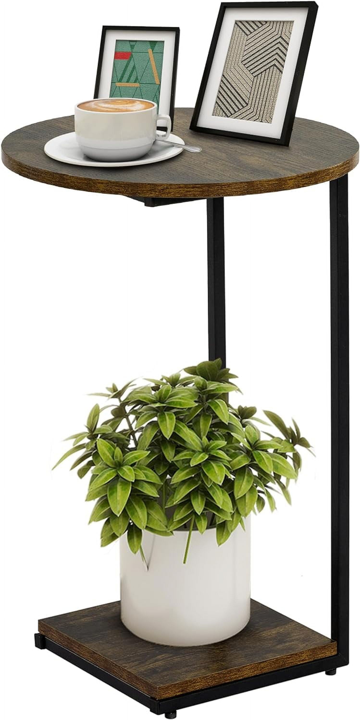 C Table End Table,Round Side Table That Slide Under,C Shaped End Table ...