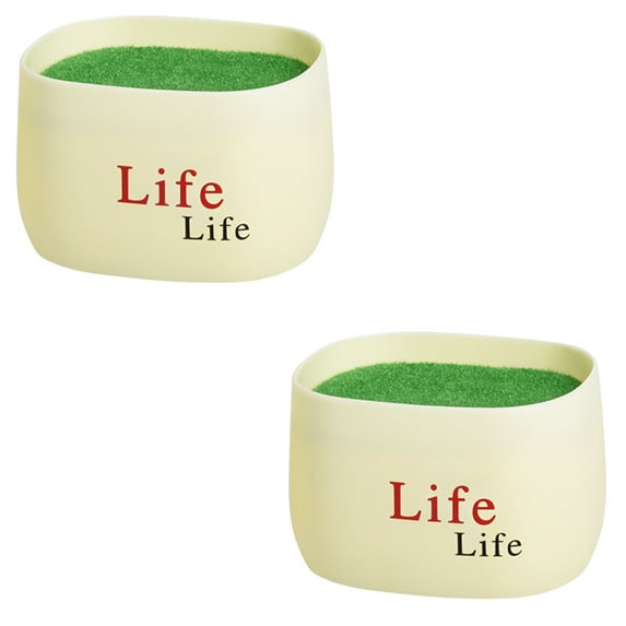 C Thickened Round Plastic Flowerpot With Flocking Set Drainage Holes ...