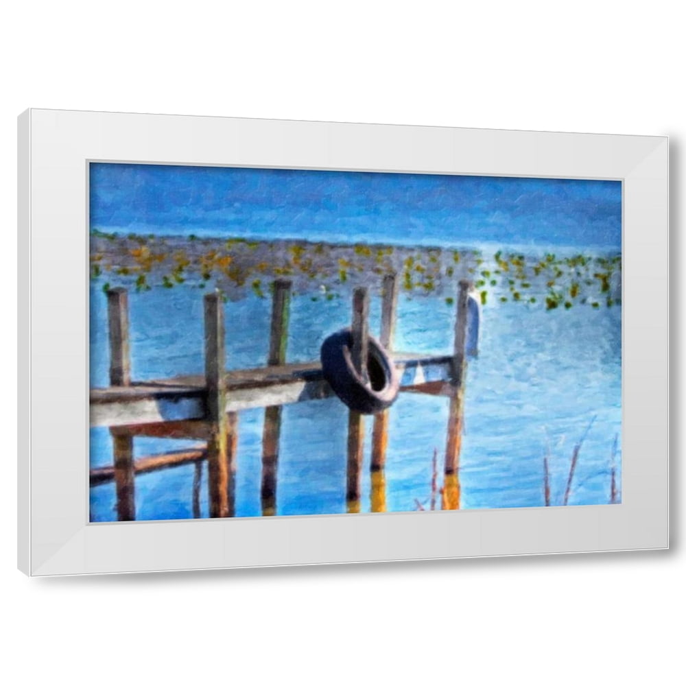 C. Thomas McNemar 4x24 White Modern Wood Framed Wall Art Titled - Boat ...