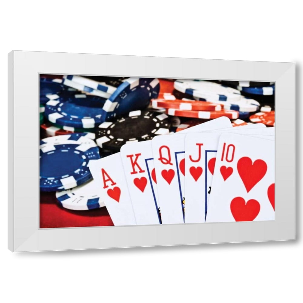 C. Thomas McNemar 4x24 White Modern Wood Framed Wall Art Titled - Poker ...