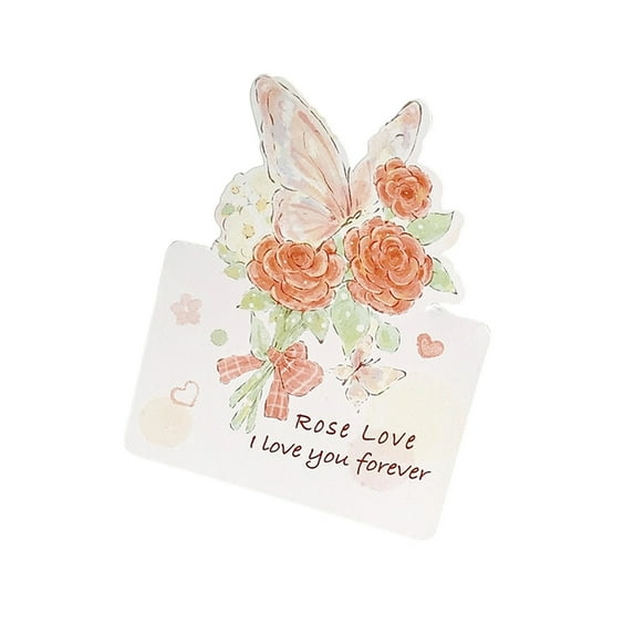 C Three-Dimensional Flower Bouquet Greeting Card Message Card Blessing ...
