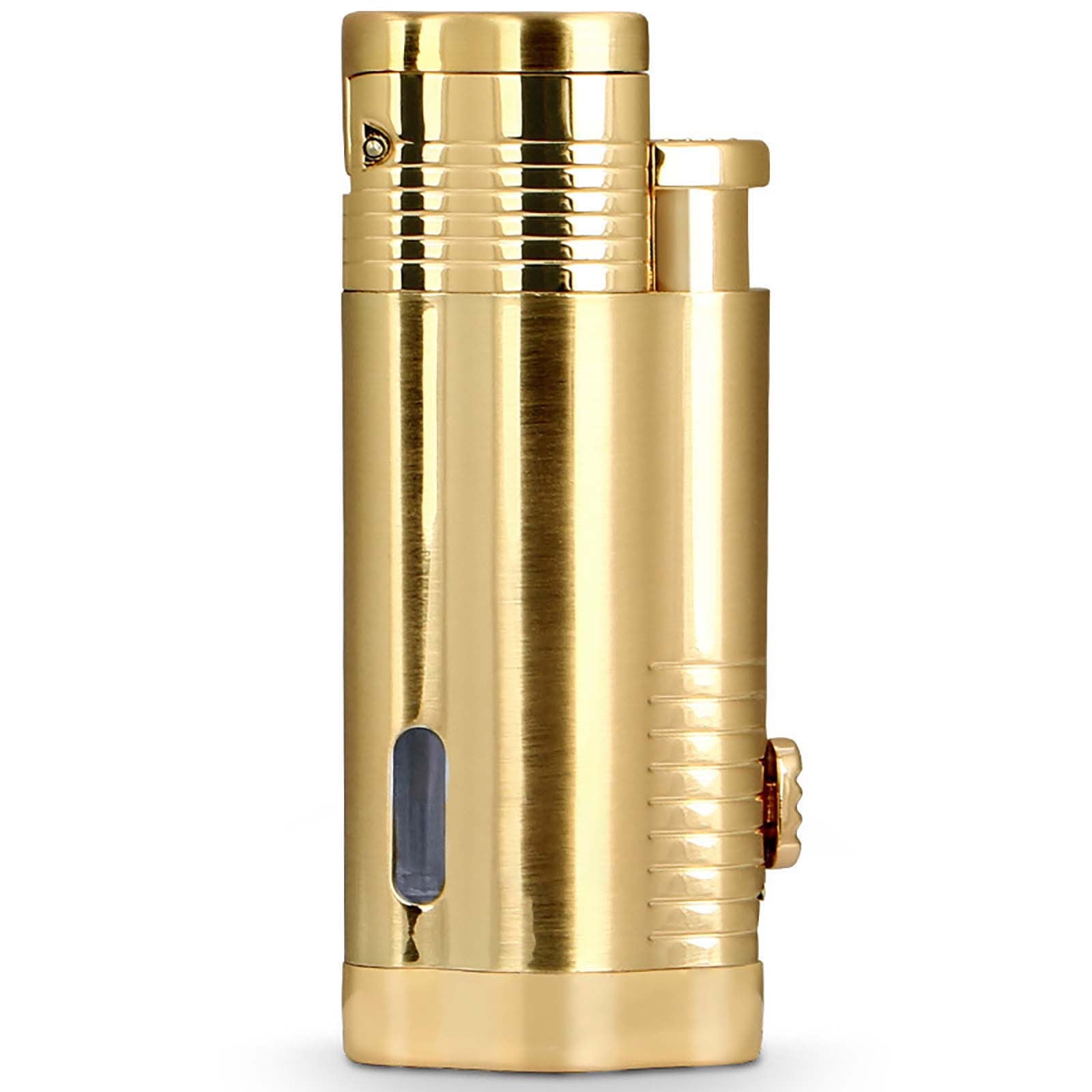 C Titanium Alloy Refillable Butane Lighter Windproof Adjustable Flame ...