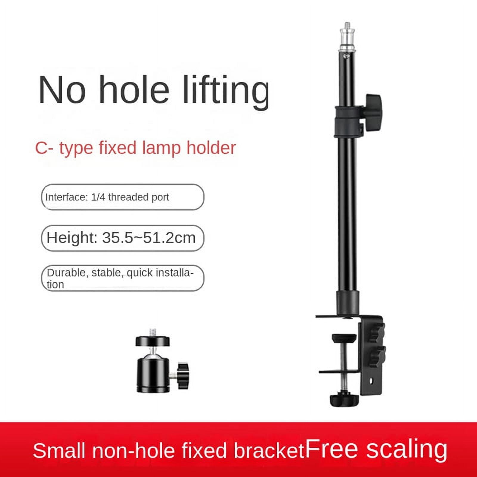 C Tripod Clamp Desk Mount Light Stand with 1/4In Ball Table Fixture ...