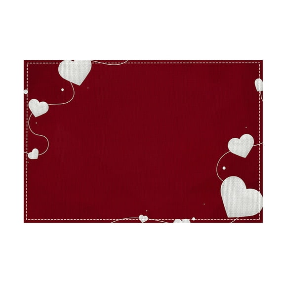 C Valentine'S Day Dining Mat Linen Insulation Placemat With Elegant ...