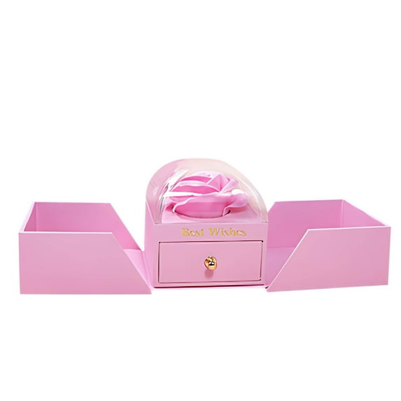 C Valentine'S Day Double Opening Rose Gift Box Soap Flower Jewelry ...