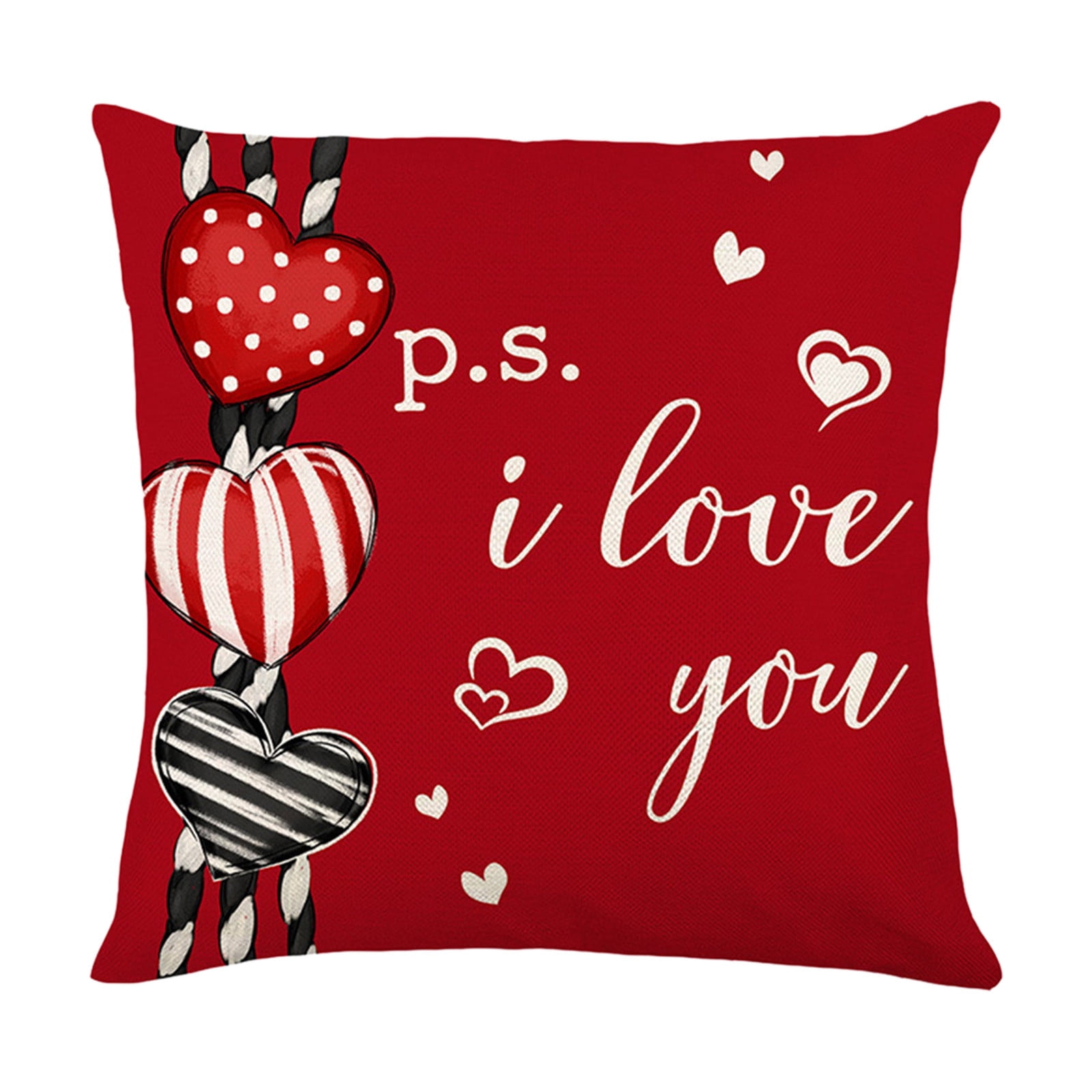 C Valentine'S Day Printed Sofa Pillow Cover, Love Letter Pattern ...