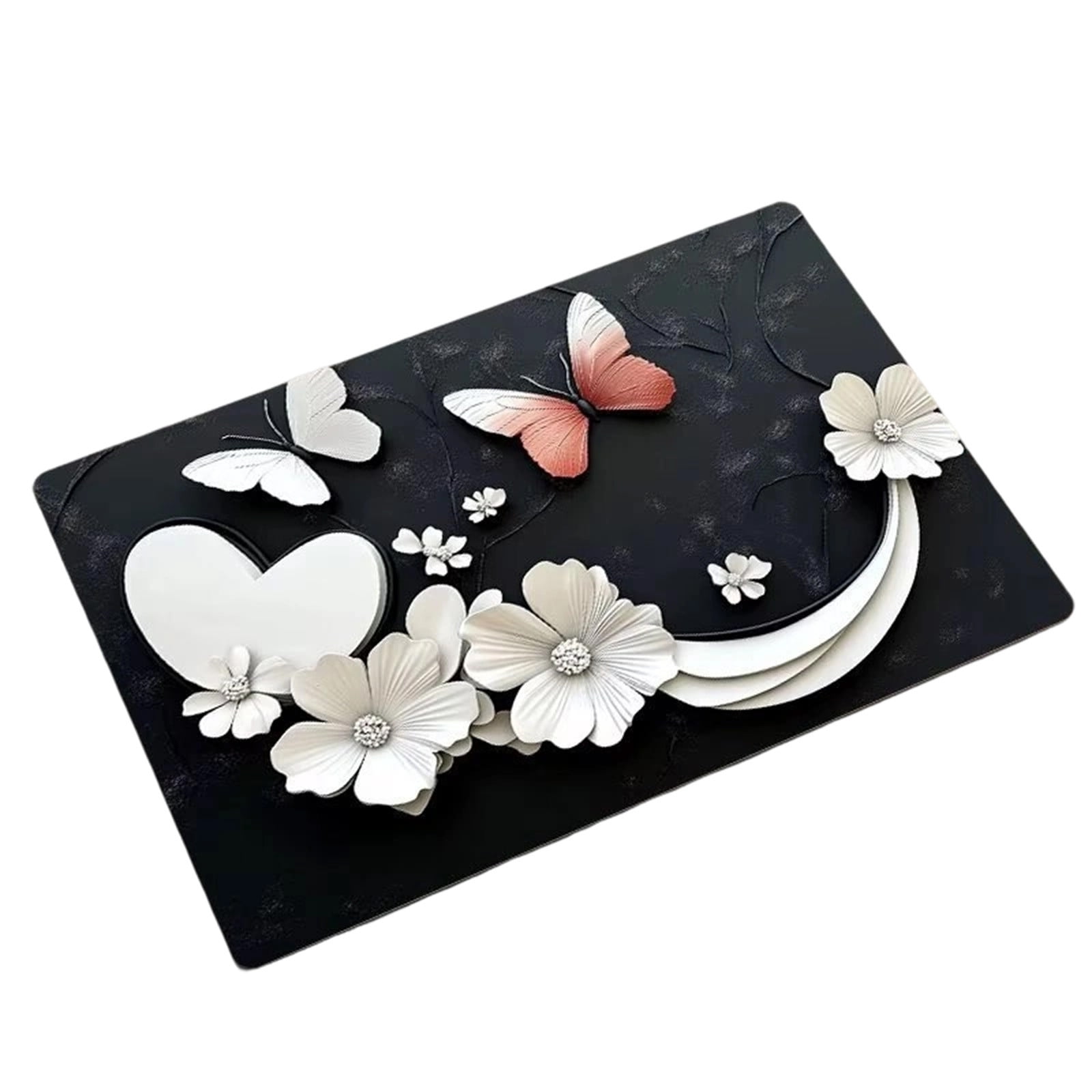 C Valentines Day Heart Butterflies Themed Rug 23.62X15.74 Inches Non ...