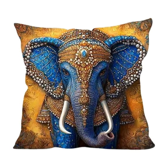 C Vintage Elephant Print Pillowcase, Soft Short Pile Cushion Cover With ...