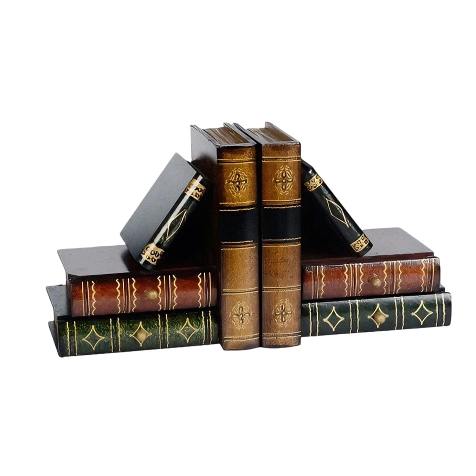 C Vintage Fake Book Organizer, Simulation Book Jewelry Box With Wooden ...