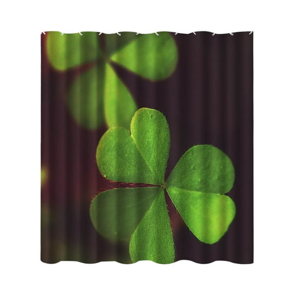 C Waterproof Clover Leaf Pattern Polyester Shower Curtain For Bathroom ...
