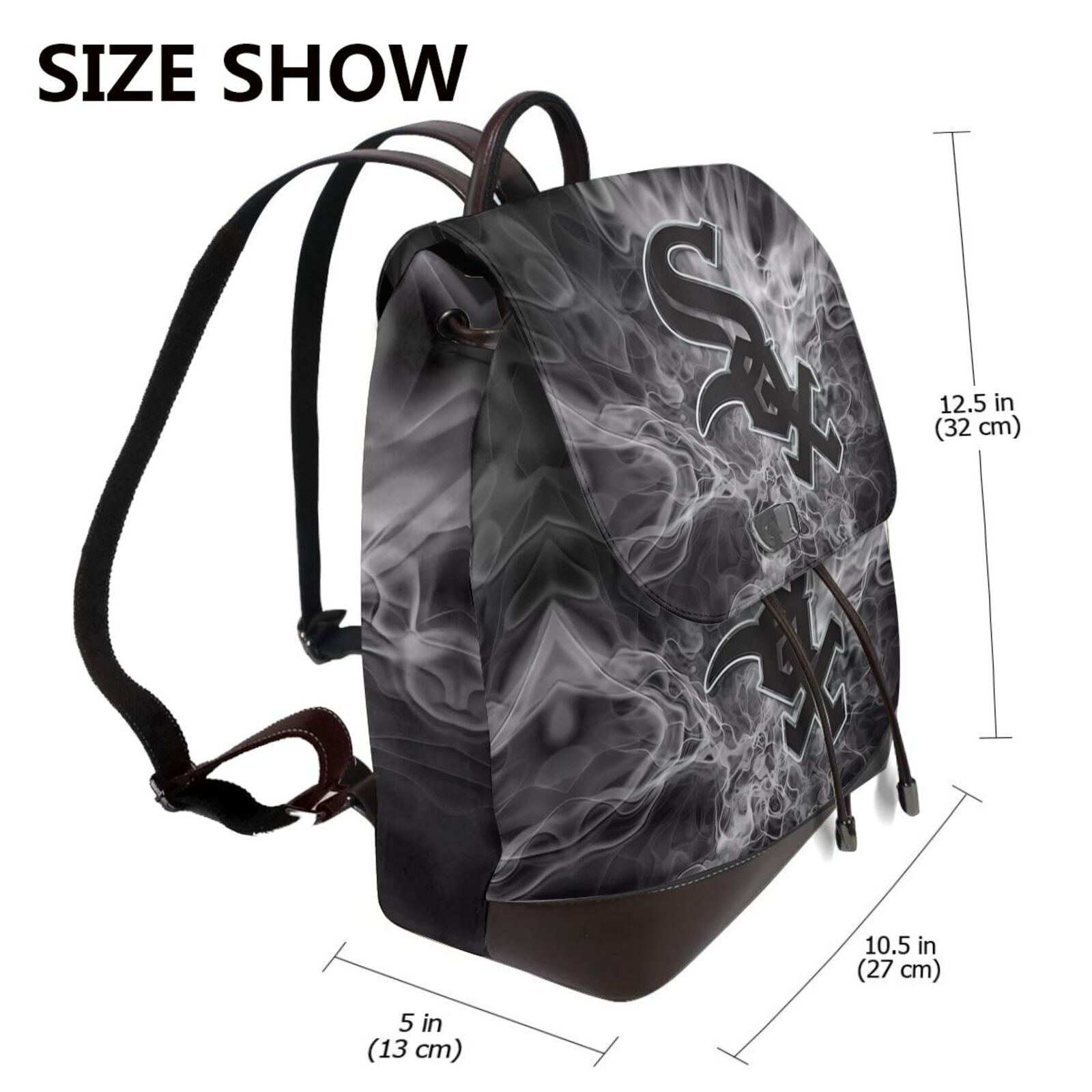 C_White Sox Vintage Leather Backpack for Women - Small Genuine Leather ...