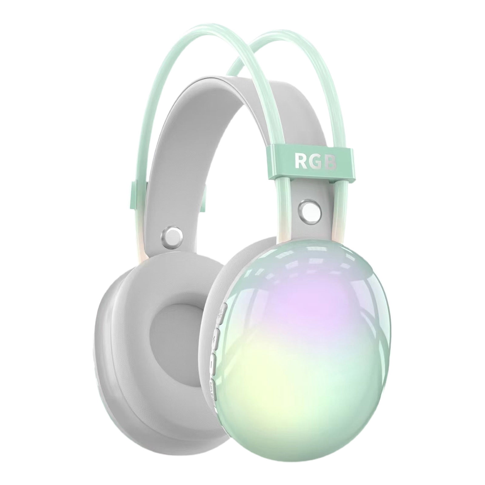 C Wireless Headset With Microphone For Pc Rgb Lights Surround Sound ...