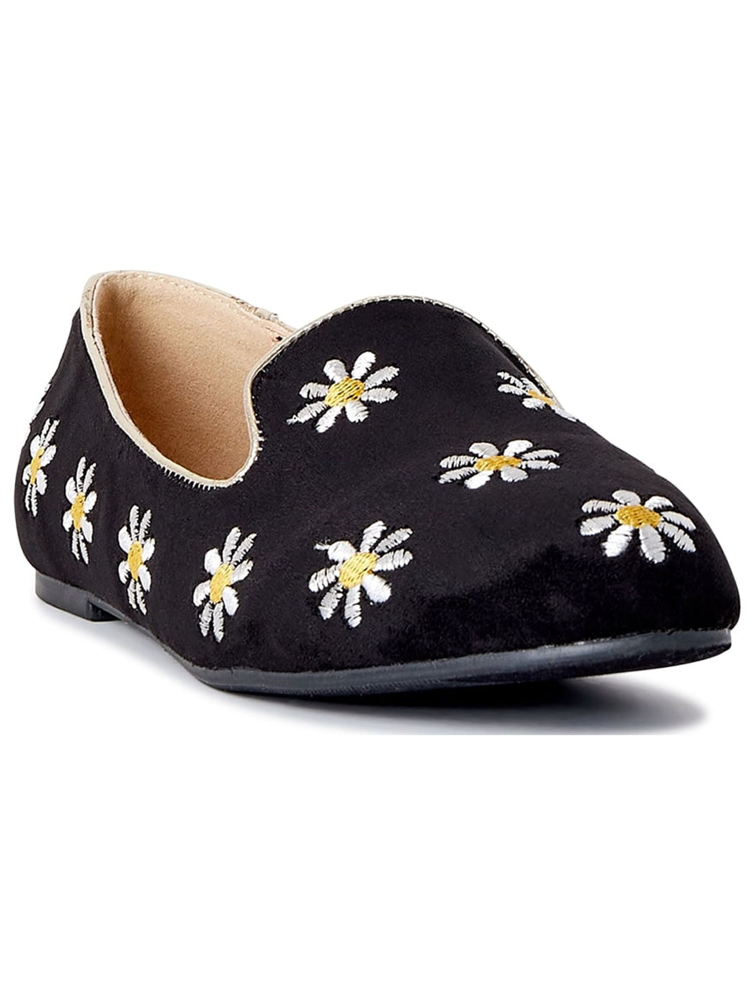 C. Wonder Women's Daisy Embroidered Smoking Flats - Walmart.com