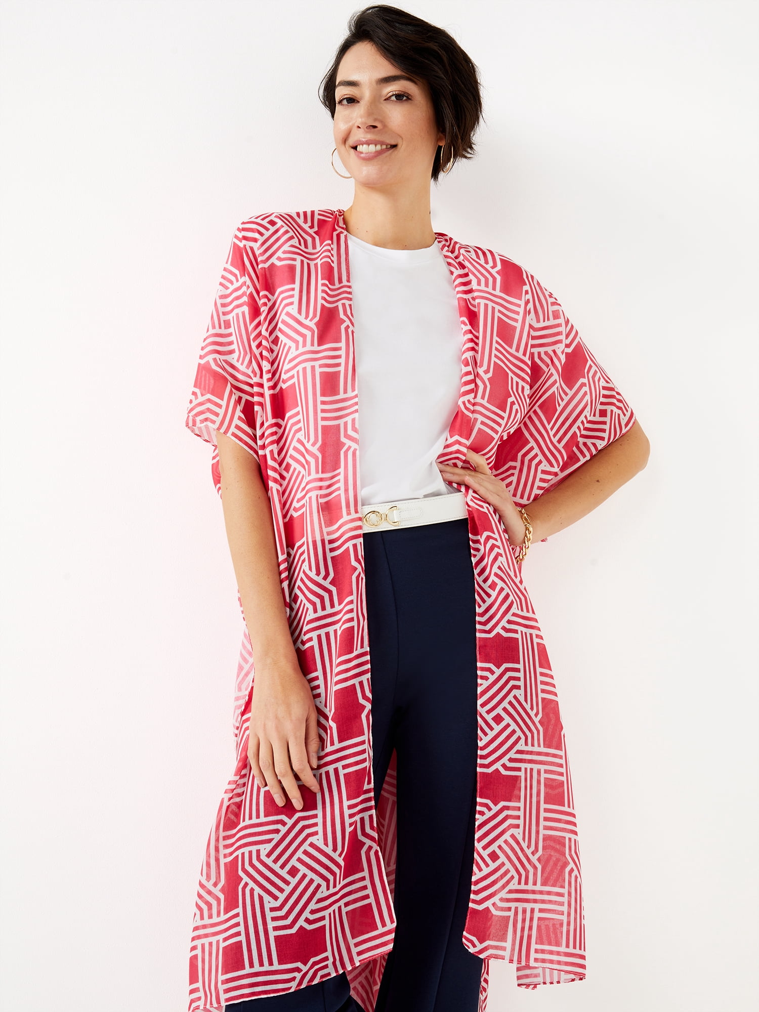 C. Wonder Women's Open-Front Geo-Print Duster - Walmart.com