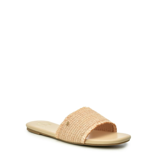 C. Wonder Women's Raffia Slide Sandal - Walmart.com