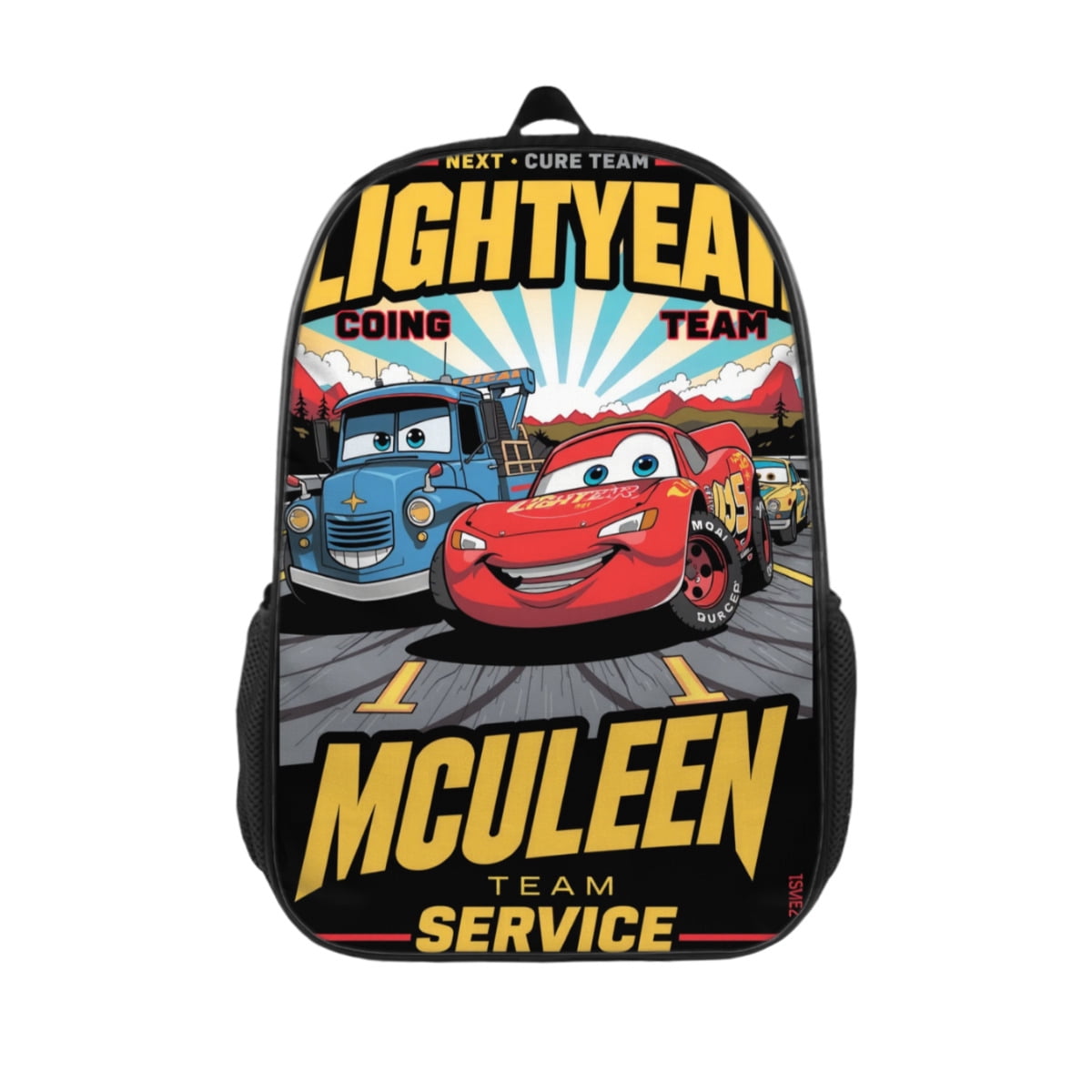C×ars Full Print Cartoon Casual Backpack Laptop Backpack Bicycle Travel ...